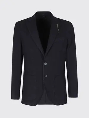 SANTANIELLO Single-breasted Pure Cotton Blazer With Patch Pockets