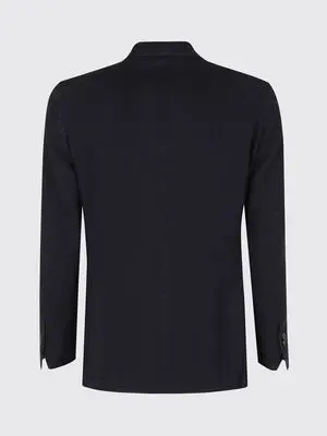 SANTANIELLO Single-breasted Pure Cotton Blazer With Patch Pockets