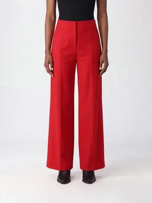 Liviana Conti Eric High-waisted Palazzo Trousers In Viscose Blend - Red