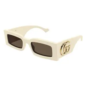 Gucci Gucci Rectangular Sunglasses With Logo Detail Ivory