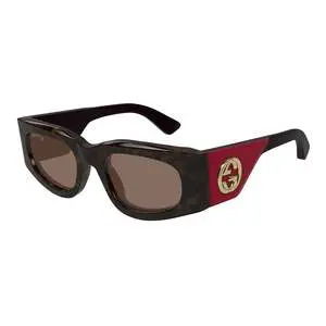 Gucci Gg1664s Sunglasses - Dark Havana/red