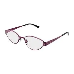 Gucci Gg Pattern Mini Eyeglasses With Clear Demo Lens - Fuchsia With Gg Pattern
