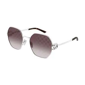 Gucci Gg Logo Mirror Mini Sunglasses - Silver