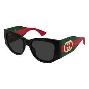 Gucci Cat-eye Sunglasses With Logo Temple Detail - Black