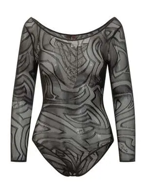 Emilio Pucci Velvet Jacquard Bodysuit - Nero