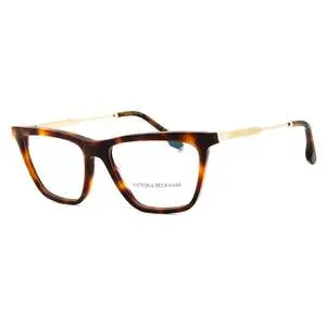 Victoria Beckham Sleek Clear-lens Eyeglasses - Tortoise
