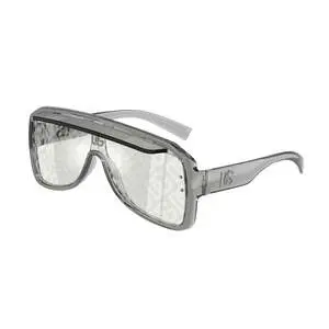Dolce & Gabbana Dg Logo Mini Transparent Sunglasses With Gg Pattern Mirror - Transparent Grey