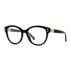 Stella McCartney Mini Clear Demo Lenses Eyeglasses In Black & Gold Tone - Black/gold