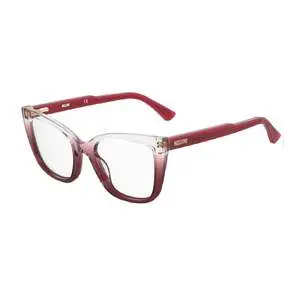 Moschino Gradient Red Transparent Eyeglasses With Clear Demo Lens - Transparent Gradient Red