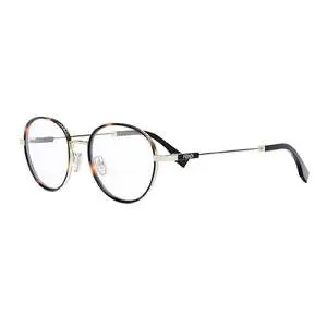 Fendi Mini Square Eyeglasses With Clear Demo Lens - Havana/gold