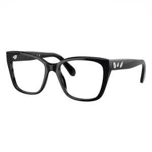 SWAROVSKI Sleek Modern Eyeglasses With Clear Demo Lenses - Black