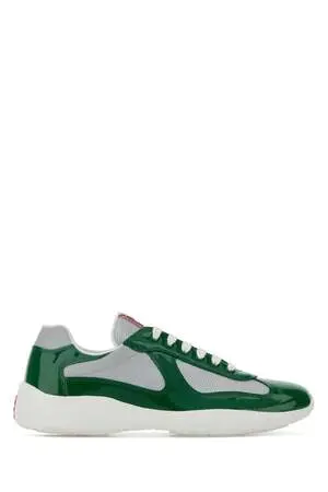Prada Two-material Leather & Fabric America's Cup Sneaker - Multicoloured