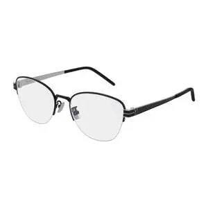 Saint Laurent Slm64 Mini Eyeglasses With Clear Demo Lens - Black/silver