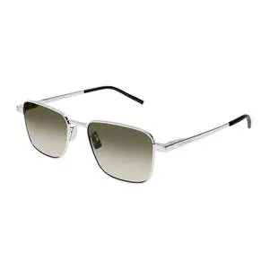 Saint Laurent Sl529 Green Gradient Mirror Mini Sunglasses - Silver