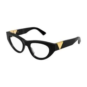 Bottega Veneta Inspired Mini Eyeglasses With Clear Demo Lenses - Black