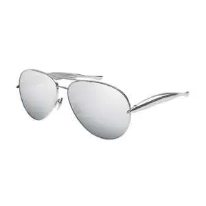 Bottega Veneta Bv1305s Mini Sunglasses With Mirror Finish - Silver