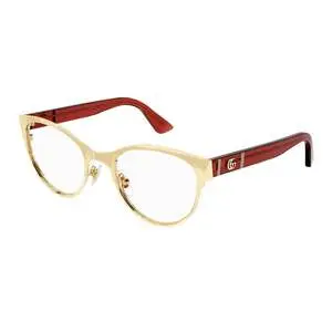 Gucci Gg1114o Eyeglasses With Clear Demo Lenses - Gold/red