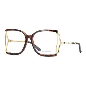 Gucci Gg0592o Clear Lens Eyeglasses - Havana/gold