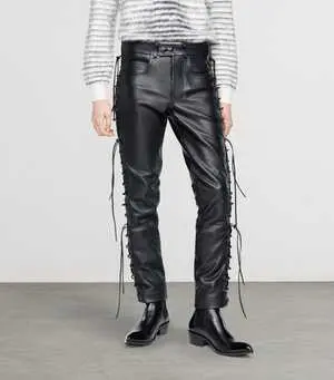 TOM FORD Leather Laced Jeans