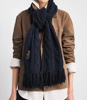 Polo Ralph Lauren Wool-blend Cable-knit Bear Scarf
