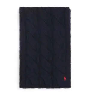 Polo Ralph Lauren Wool Cable-knit Scarf - Navy