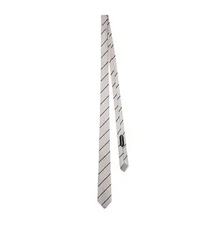 TOM FORD Mulberry Silk Stripe Tie - Grey