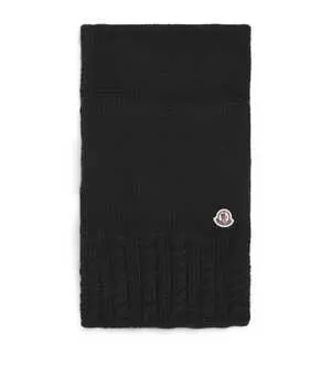 Moncler Alpaca-blend Logo Scarf - Black