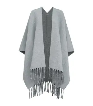 Brunello Cucinelli Wool-cashmere Reversible Poncho - Grey