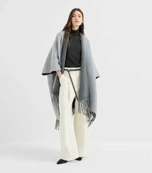 Brunello Cucinelli Wool-cashmere Reversible Poncho