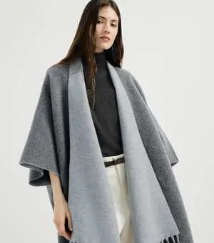 Brunello Cucinelli Wool-cashmere Reversible Poncho