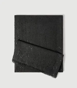 Brunello Cucinelli Cashmere-silk Embellished Scarf