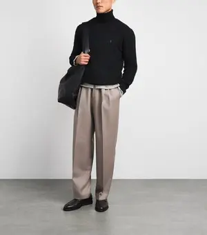 Polo Ralph Lauren Wool-cashmere Cable-knit Rollneck Sweater - Black
