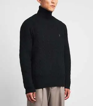 Polo Ralph Lauren Wool-cashmere Cable-knit Rollneck Sweater
