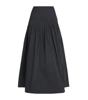 Polo Ralph Lauren Taffeta Pleated Maxi Skirt - Black
