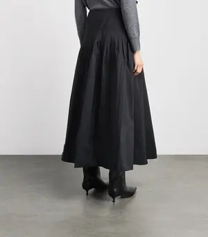 Polo Ralph Lauren Taffeta Pleated Maxi Skirt