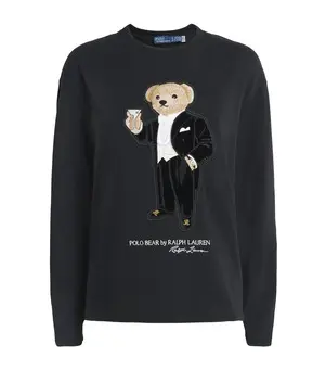 Polo Ralph Lauren Cotton Polo Bear Long-sleeve T-shirt - Black