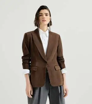 Brunello Cucinelli Suede Single-breasted Blazer