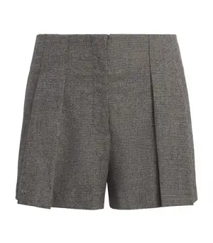 Sandro Houndstooth Pleated Shorts - Black