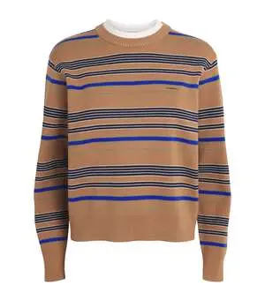 Sandro Layered-effect Stripe Sweater - Beige