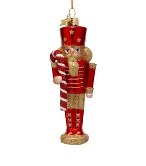 Harrods Candy Cane Nutcracker Ornament - Red
