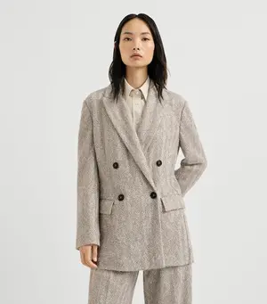 Brunello Cucinelli Wool-blend Dazzling Chevron Blazer
