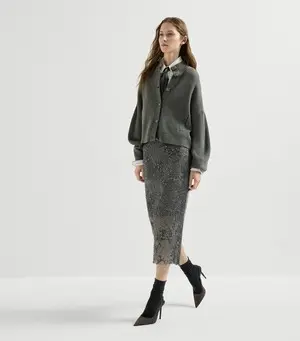 Brunello Cucinelli Sequin-embellished Lace Skirt
