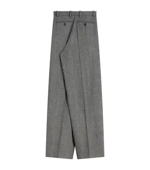 Givenchy Wool Check Wide-leg Trousers