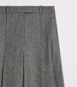Givenchy Wool Check Wide-leg Trousers