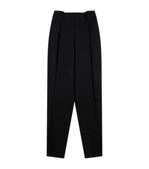 Givenchy Wool Pinch Barrel-leg Trousers - Black