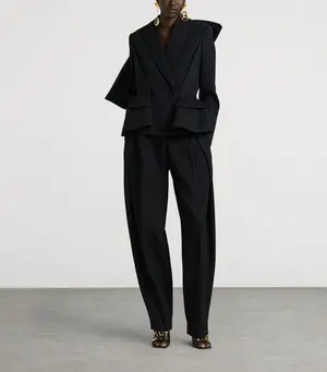 Givenchy Wool Pinch Barrel-leg Trousers