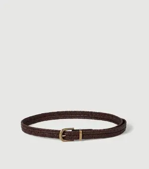 Brunello Cucinelli Leather-blend Braided Belt