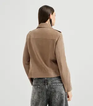 Brunello Cucinelli Suede Biker Jacket