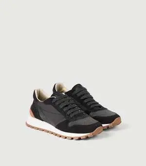 Brunello Cucinelli Suede Technical Running Sneakers