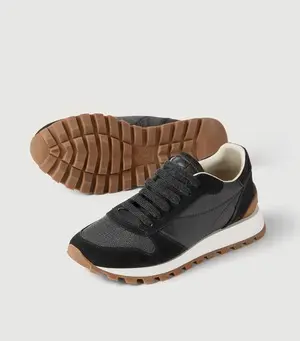 Brunello Cucinelli Suede Technical Running Sneakers